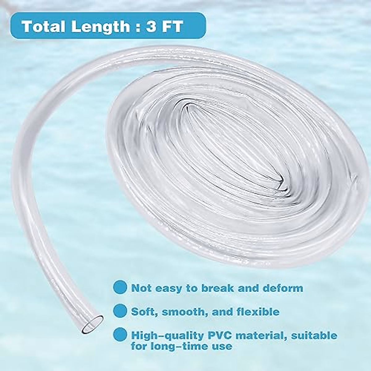 3Ft Portable Air Conditioner Drain Hose, 3/5 Inch Leakproof AC Drain Hose Kit, Universal AC Drain Hose Drain Pipe Replacement with Hose Connector and Clamp, Window Air Conditioner Unit Parts