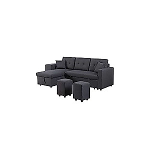 Lilola Home Dennis Sectional, Dark Gray