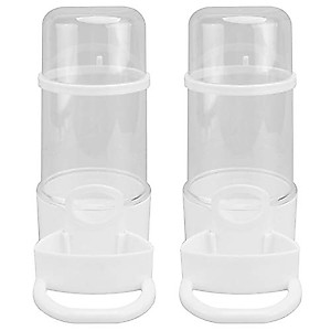 balacoo 2Pcs Automatic Bird Feeder Bird Water Bottle Poultry Drinker Water Jug Container Food Dispenser for Chickens Birds Pigeon Quail White