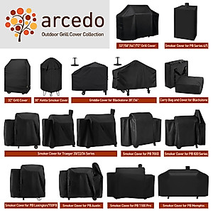 Arcedo Griddle Cover Compatible with Blackstone 36 Inch ProSeries, 70 inch Grill Shield for Cooking Station with Hood, Weather Resistant Outdoor Heavy Duty Waterproof Flat Top Gas Grill Cover, Black
