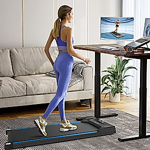 Under Desk Treadmill Walking Pad 2 in 1 Walkstation Jogging Running Portable Installation Free for Home Office Use, Slim Flat LED Display and Remote Control