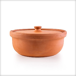 Luksyol Clay Pot For Cooking, Large Pot, Big Pots For Cooking, Handmade Cookware, Cooking Pot, Terracotta Pot, Terracotta Casserole, Unglazed Clay Pots For Cooking, Dutch Oven Pot With Lid 11.8 Inches