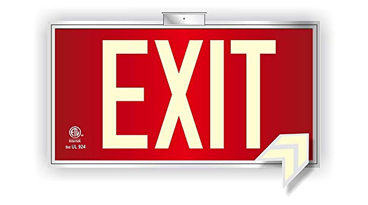Photoluminescent Exit Sign - Code Approved & Easy Install