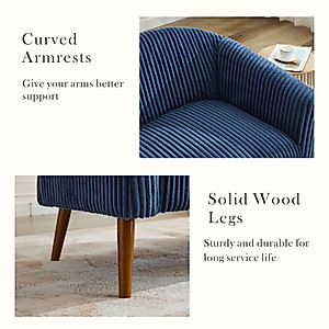 Aoiy & Wifon 50.8" W 2-Seat Small Loveseat Sofa, Comfy Upholstered Loveseat Couch for Small Spaces with Wooden Legs, Corduroy, Navy