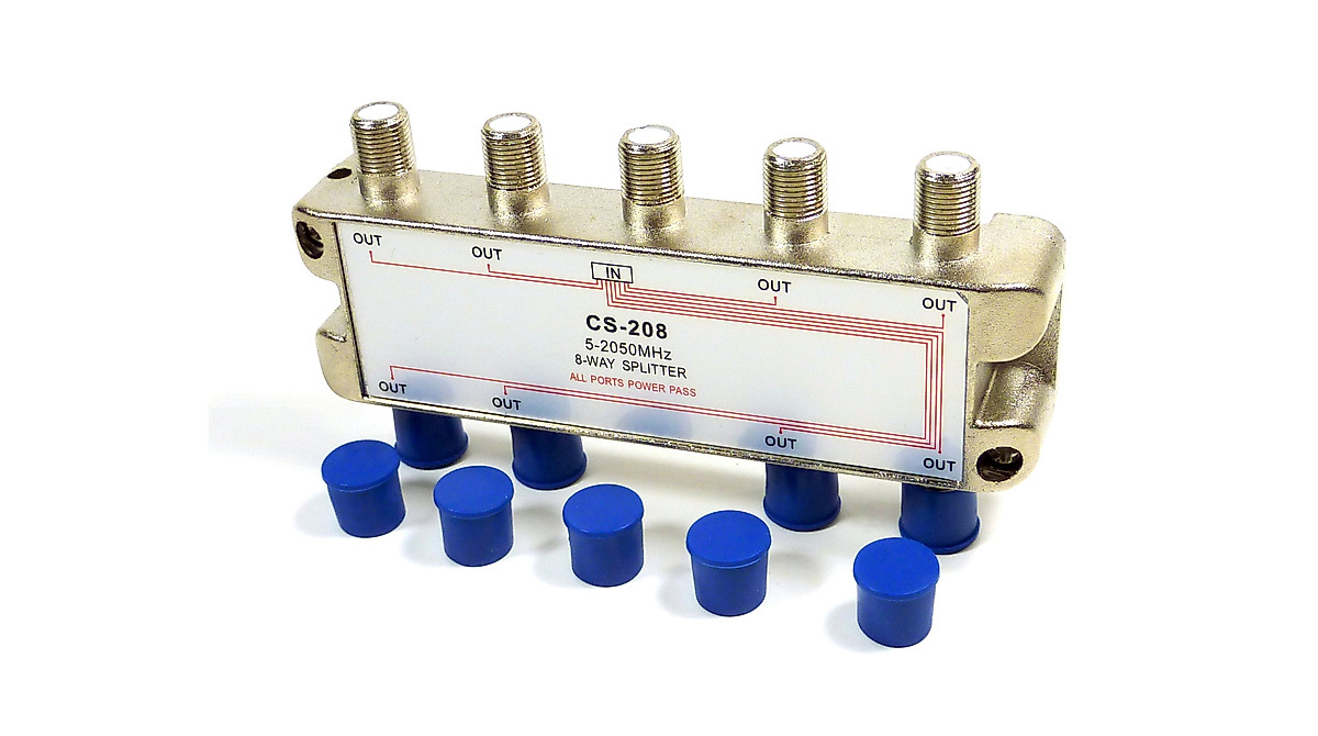Philmore 8-Way Low Loss Coaxial Satellite TV Signal Splitter