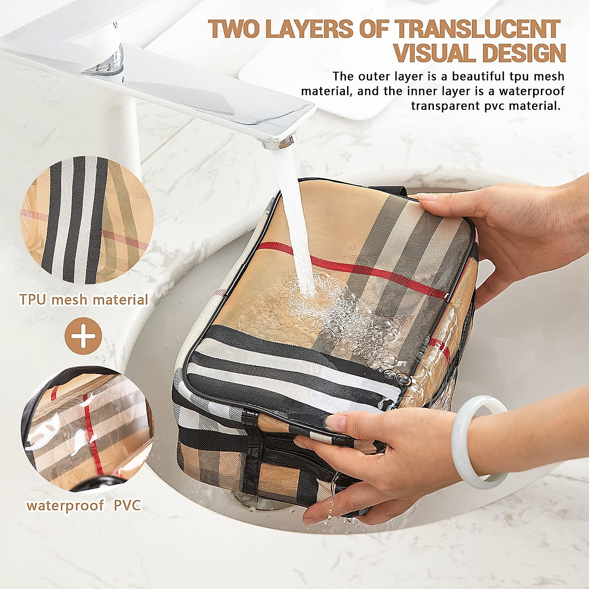 kancehinage Nail Polish Organizer Bag, Double Layer Large Nail Polish Organizers Case Portable Carrying Bag 3