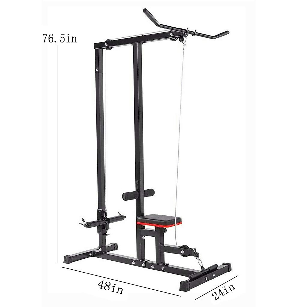 Debonla Body LAT Pull Down Machine Low Bar Cable Fitness Training Weigh Home Gym Sports Black Max 395lb