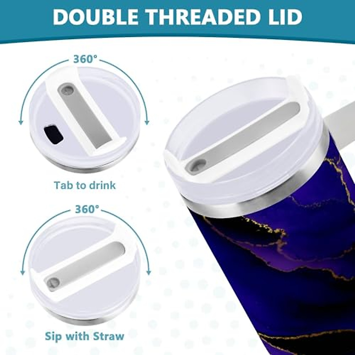 RPLIFE Abstract Watercolor Purple Stainless Steel Tumbler, Insulated Coffee Cups with Lids, Coffee Tumbler for Women