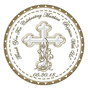 Gender Neutral Cross Stickers For Baptism, Christening, Baby Dedication, First Communion or Confirmation