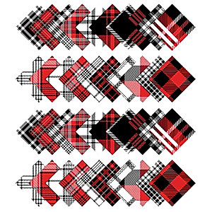 Soimoi Precut 10-inch Tartan Prints Cotton Fabric Bundle Quilting Squares Charm Pack DIY Patchwork Sewing Craft- Magenta & Black