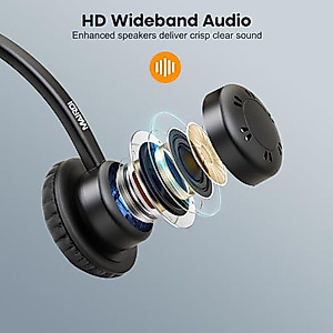 MAIRDI Phone Headset with Noise Canceling Microphone, Call Center Office Headset with RJ9 Jack & 3.5mm Connector for Landline Deskphone Cell Phone PC Laptop, Telephone Headset Work for Polycom