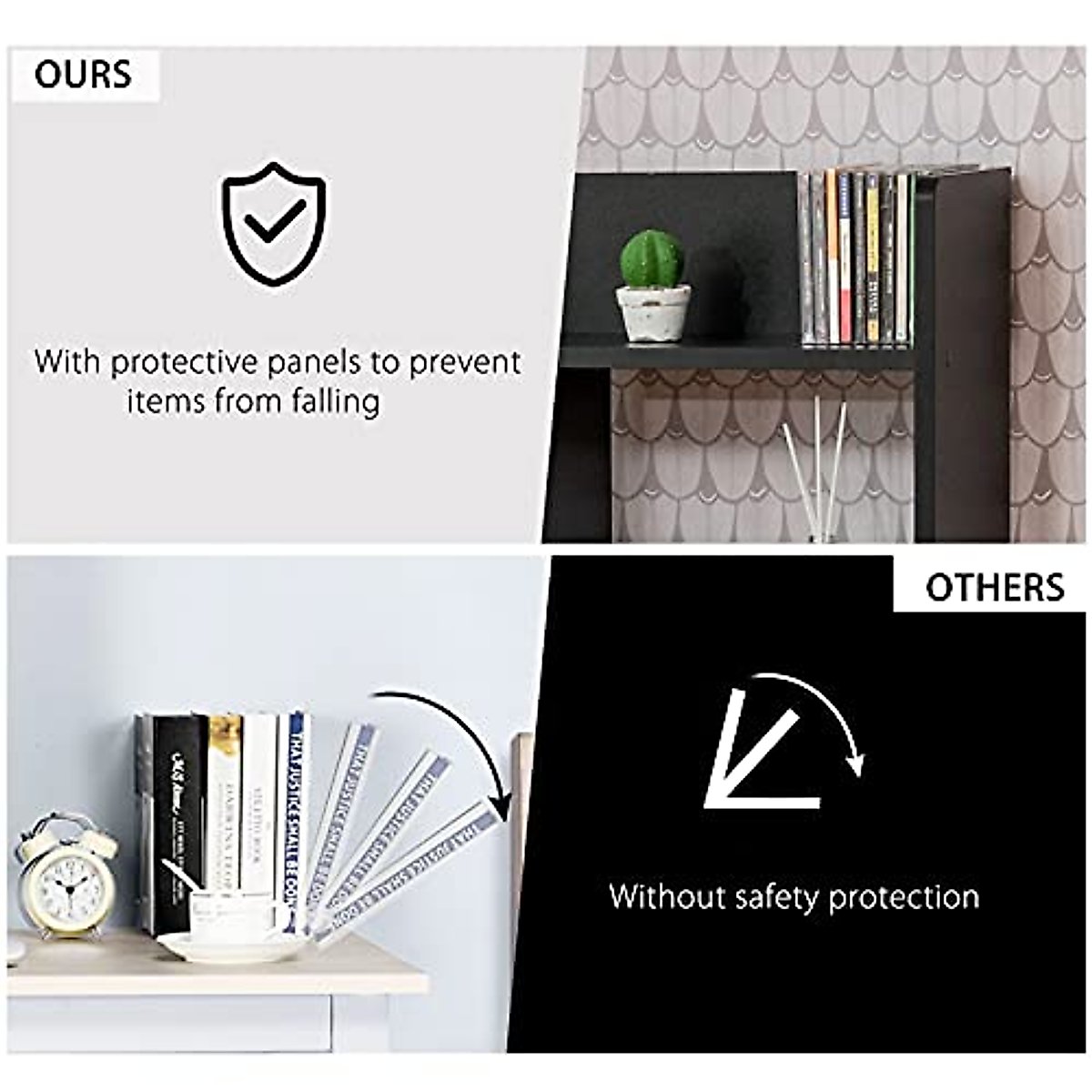 Tangkula Computer Desk with Hutch, Home Office Desk with Keyboard Tray & CPU Stand, Space Saving Study Writing Desk with Storage Bookshelves, Desk Workstation with Hutch for Bedroom, Black