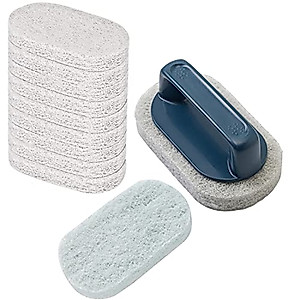 11 Pcs Griddle Cleaning Kit, Dveda Flat Top Grill Cleaning Kit for Blackstone, Flat Top Grill Cleaning Accessories on Hot or Cold Surfaces, Griddle Scouring Pads Brush with Handle, 10 Scouring Pads