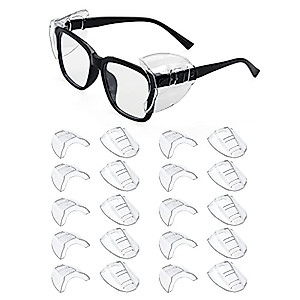 YunTuo 10 Pairs Eye Glasses Side Shields, Flexible Slip on Side Shields for Safety Glasses Fits Small to Medium
