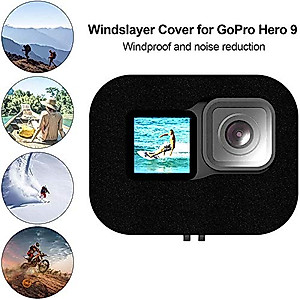 [2 Pack] Hero 11 10 9 Foam Windslayer Housing Case, Windscreen Windshield Windslayer Cover Housing Frame Case Compatible for Gopro Hero 9 10 11 Housing Frame Case Video Noise Reduction Accessory