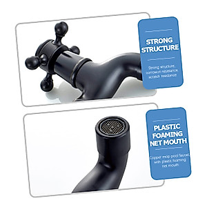Homoyoyo Mop Sink Faucet Cold Water Faucet Kitchen Faucets Antique Faucet Single Garden Water Faucet Faucets for Bath Sinks Washer Metal Water Tap Black Faucet Cold Water Tap Basin Copper