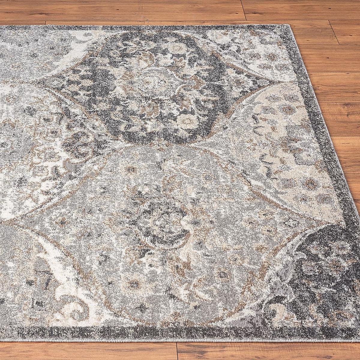 LUXE WEAVERS Euston Collection 8064 Grey 8x10 Modern Oriental Area Rug