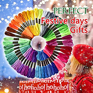 50 Skeins Embroidery Floss Rainbow Color Per Pack Cross Stitch Threads Friendship Bracelets Floss Crafts Floss (50)