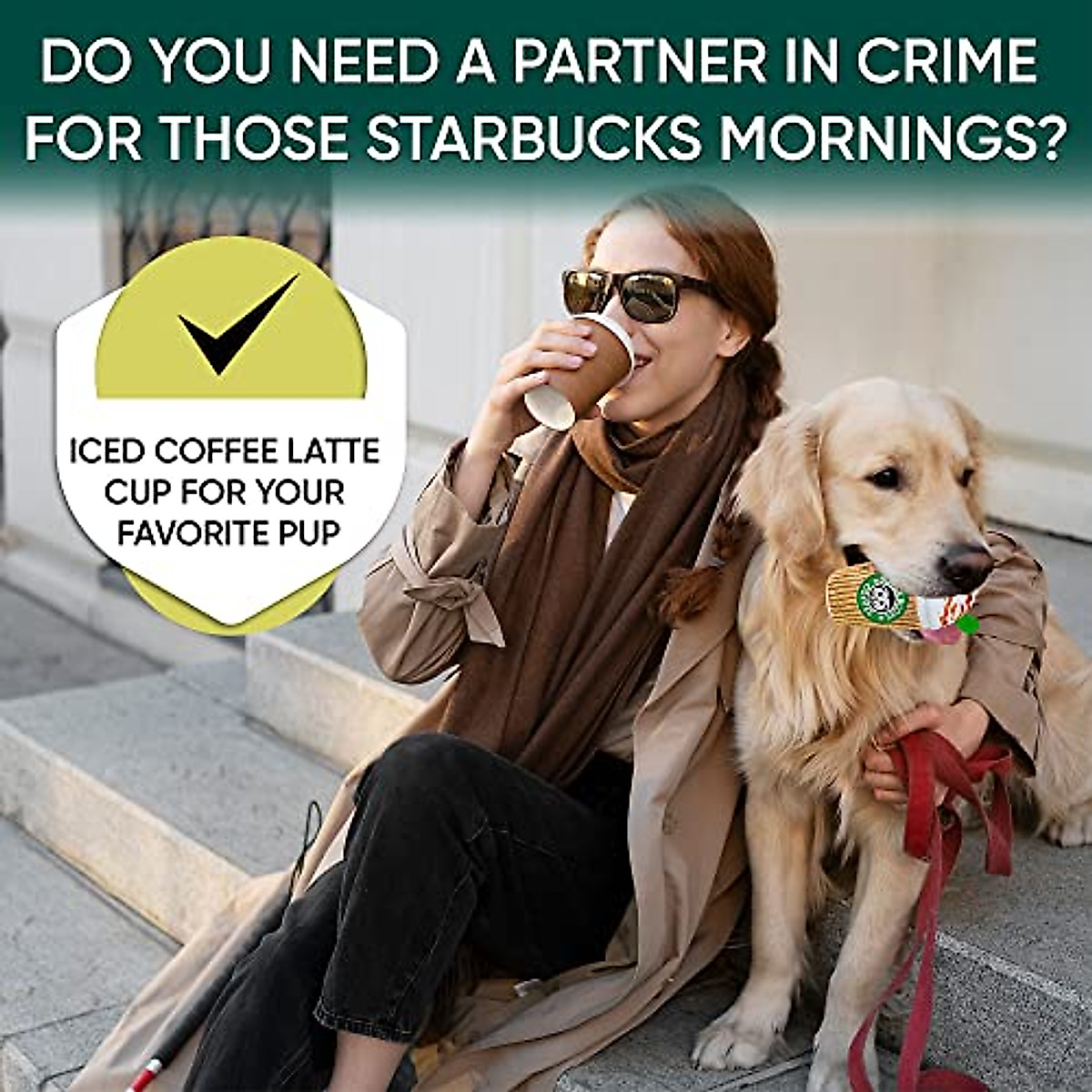 Pro Pet Works Doggie Bucks Plush Squeaky Chew Toy for Dogs Cats Puppies-Best Funny Parody Birthday for Small Medium & Large Animals-Stuffed Fall Coffee Squeaker