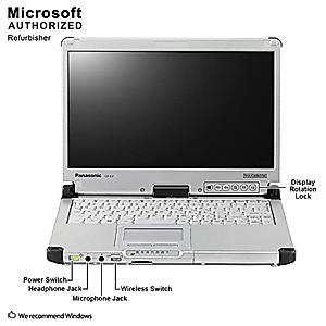Panasonic Toughbook CF-C2 12.5 Inch Laptop , Intel Core i5 4300U up to 2.9GHz, 4G DDR3L, 240G SSD, WiFi, USB 3.0, VGA, HDMI, Windows 10 64 Bit-Multi-Language, English/Spanish/French(CI5)(Renewed)