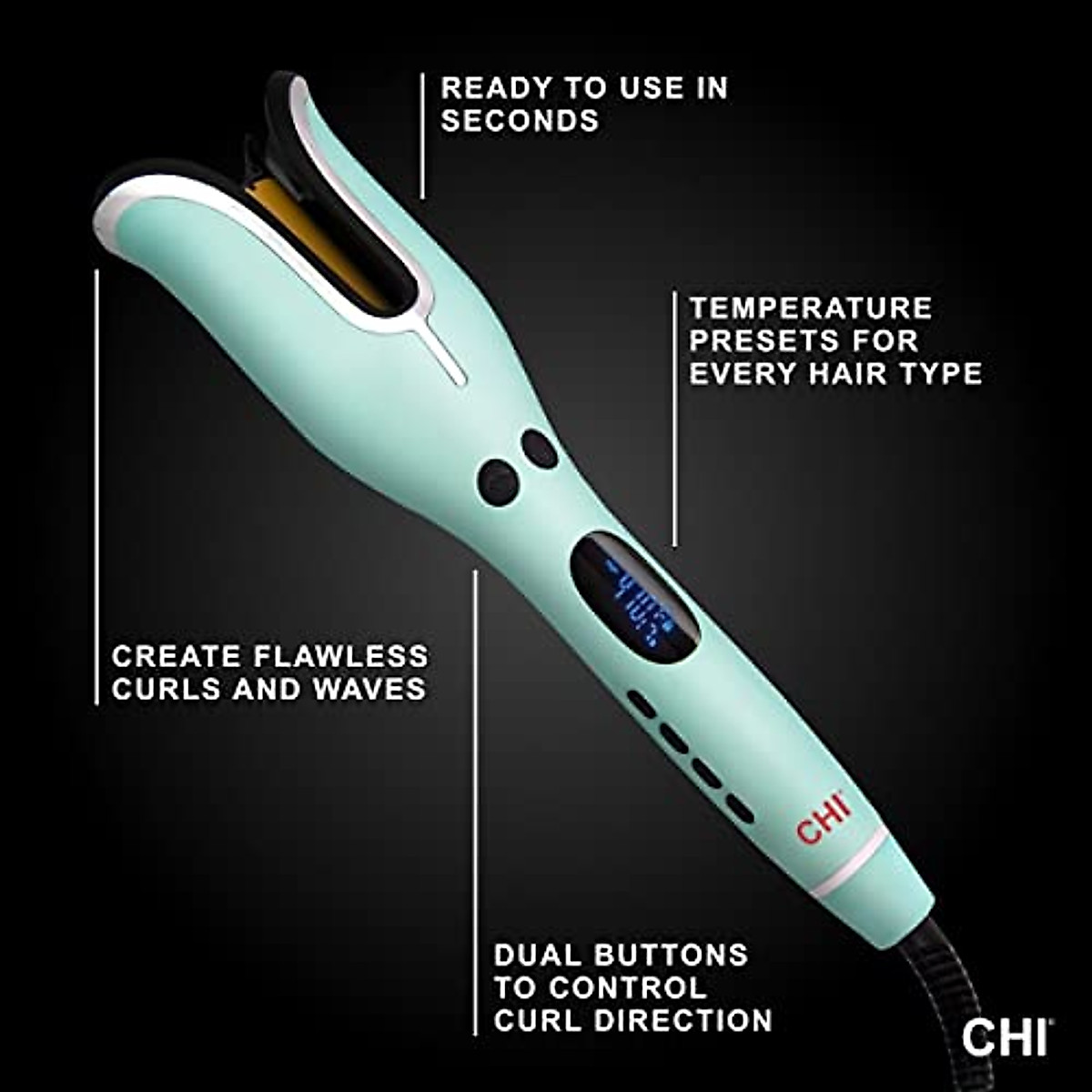 CHI Spin N Curl Special Edition - Mint Green. Ideal for Shoulder-Length Hair between 6-16” inches.