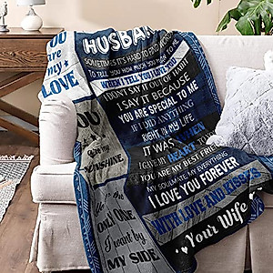 Gifts for Husband, Husband Gifts Blanket, Husband Gifts from Wife, Husband Birthday Gift, Anniversary Wedding Birthday Gifts for Husband Unique, Gift for Husband, Husband Gift Throw Blanket 60"x 50"