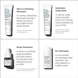 Briogeo Scalp Revival Soothe + Detoxify Minis Kit, Soothe a Dry, Flaky, Itchy Scalp, Clarify Build Up, Scalp Detox, Unclog Hair Follicles,Travel Kit, Vegan, Cruelty-Free, 4-Piece Set