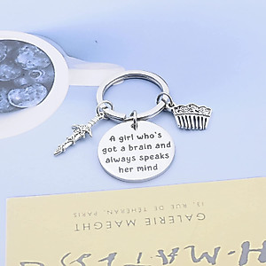 Mulan Jewelry Mulan Keychain Mulan Quote Gift A Girl Who’s Got A Brain and Always Speaks Her Mind Inspiration Gift (Mulan KS)