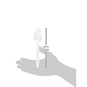 Simcha Collection Inspired Clear Plastic Teaspoons (Pack Of 48) - King Size Deluxe & Stylish Flatware, Perfect For Birthday Parties, Special Events, Catering, Everyday Use, & More