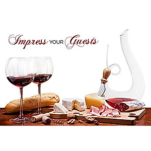 Godinger Wine Decanter, Crystal Wine Decanter Carafe, Wine Aerator, Wine Gifts