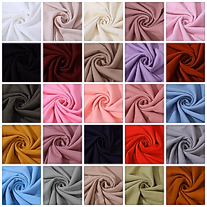 Stretchy Waffle Fabric by The Yard Waffle Knit Polyester Stretch Spandex 60 inches Wide - Solid Colors - 1 Yard (Black)