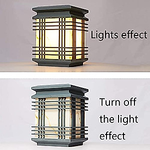 ZMY Nordic Simple Creative Pillar Lamp Wrought Iron Home Garden Column Lamp LED Waterproof Lawn Pole Lantern Park Patio Courtyard Villa Decor Pathway Illumination E27 Edison