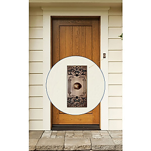 Akatva Doorbell Button with T Hinge Set – 2 Pieces Gate Hinges for Wooden Fences Heavy Duty – Bell Push Button – Doorbell Button Wired – Barn Hinges for Doors – Black Hinges – Antique Copper Finish