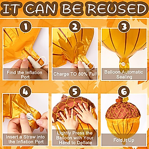 FEBSNOW 30Pcs Fall Balloons Thanksgiving Foil Balloons Large Pumpkin Maple Leaf Pine Mylar Balloons Garland for Autumn Thanksgiving Baby Shower Birthday Party Decorations