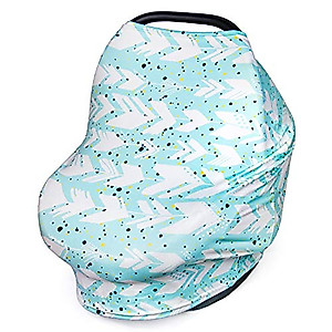 Multi Use Nursing Breastfeeding Cover Scarf Car Seat Canopy by Busy Monkey-Shopping Cart-High Chair-Stroller and Carseat Covers for Boys and Girls-Infinity Stretchy Shawl-Baby Shower-Arrows