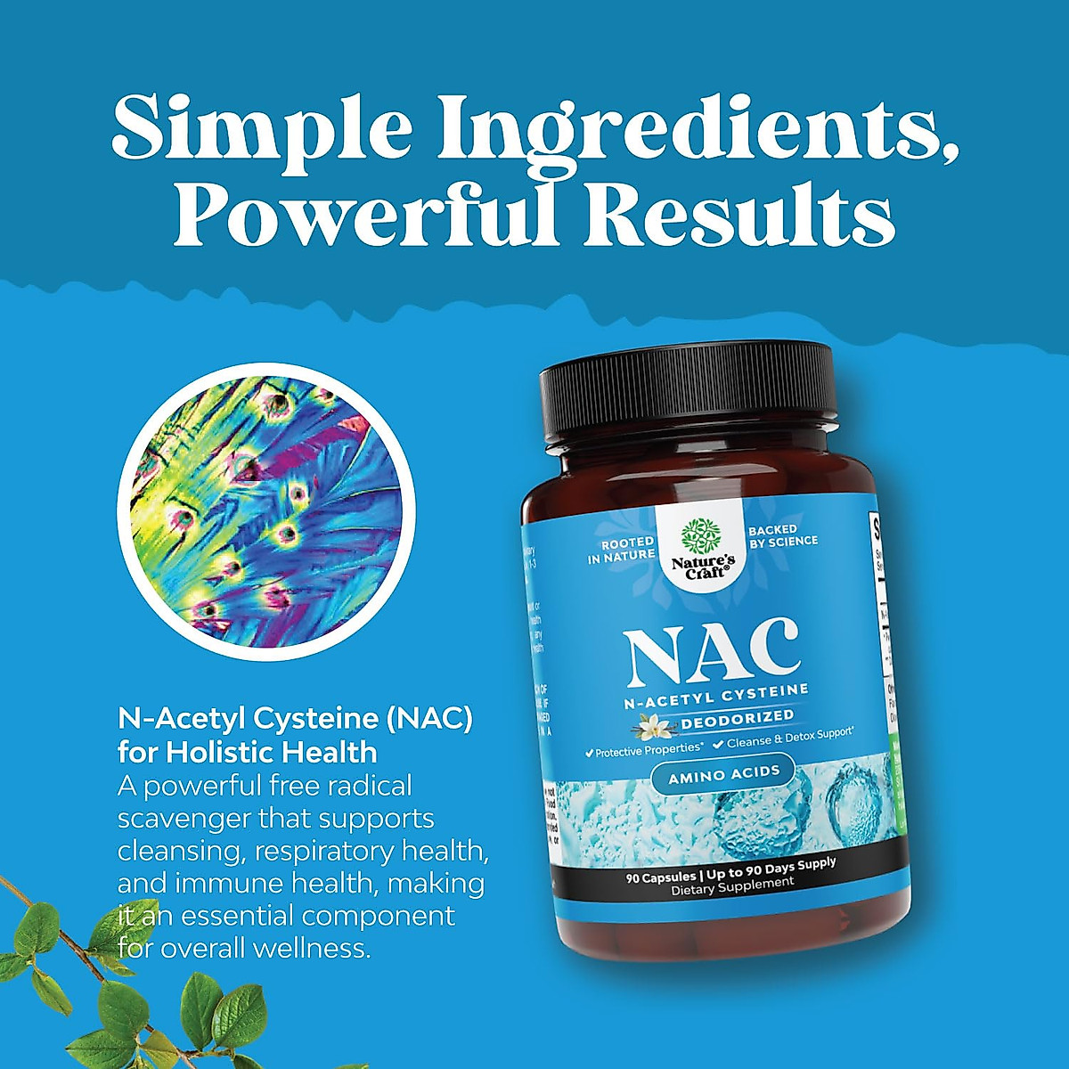 NAC Supplement N-Acetyl Cysteine with Vanilla - Detox Cleanse Liver Supplement with Amino Acids for Liver Detox and Kidney Cleanse - High Absorption NAC 600mg Amino Acids for Support