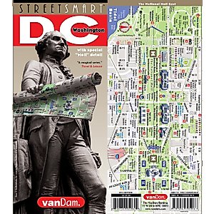 StreetSmart Washington DC by VanDam -- Laminated City Street pocket map with all museums, sights, monuments, government buildings and hotels plus Metro Map, 2021 Edition Map