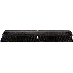 SPARTA 4188000 Spectrum Plastic Push Broom Head, Heavy Duty Broom, Industrial Broom With Synthetic Bristles For Outdoor, Indoor, Garage, Concrete, Patio, Kitchen, Bathroom, 18 Inches, Black