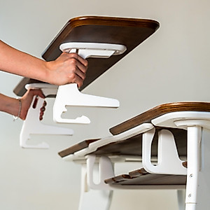 HOEK, Desk, No-Tools, Easy Assembly, Space-Saving, Modular, Mid-Century Modern, Sustainable, Headphone Hook, Monitor Shelf, Home Office, Study, Writing,Working, 23Dx30Hx47.5W (Walnut Top/Black Legs)