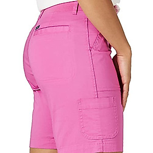 Lee Women's Flex-to-Go Mid-Rise Cargo Bermuda Short, Magenta, 12
