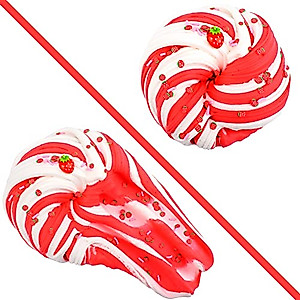 CIOAIWAE Butter Slime Kit,Strawberry Slime Super Soft and Non-Sticky, Party Favors Slime Toys for Girls Boys (7oz 200ML)