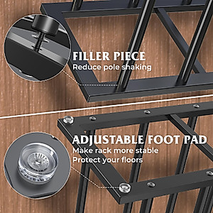 Boot Rack, 19.5 Inches Boot Rack Organizer Tall Boots, Stainless Steel Boot Storage Holder, Free Standing Boot Racks for 6 Pairs Entryway, Closet, Black