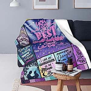 Lviliss Granddaughter Gifts from Grandma, Gifts for Granddaughter, to My Granddaughter Throw Blanket 50"x60", Granddaughter Blanket from Grandma, Granddaughter Gifts for Birthday Graduation Christmas