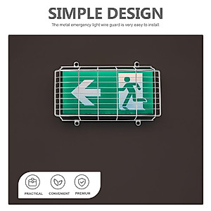 Housoutil Exit Sign Guard Stainless Steel Protective Guard for Emergency Light Emergency Light Wire Guard Emergency Guard Stainless Steel