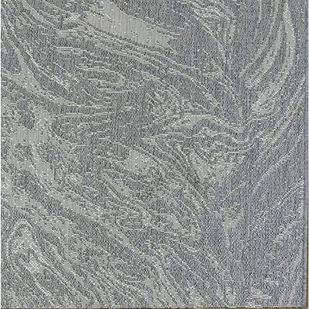 Gertmenian Indoor Outdoor Area Rug, Classic Flatweave, Washable, Stain & UV Resistant Carpet, Deck, Patio, Poolside & Mudroom, 6x9 Ft Medium, Abstract Ocean Current, Grey Cream, 22287