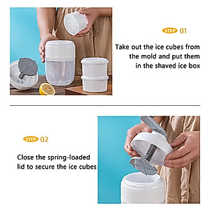 1000ml Manual Ice Crusher- Reusable Detachable Ice Shaver Cocktails Hand-Crank Ice Shaver with Ice Cube Mold, Portable Manual Ice Shredding Machine for Making Snow Cones