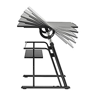 STUDIO DESIGNS Zenith Craft Desk Drafting Table, Top Adjustable Drafting Table Craft Table Drawing Desk Hobby Table Writing Desk Studio Desk, Black, 13340