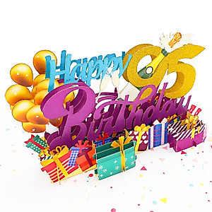 Liif Happy 95th Birthday 3D Pop Up Card, 95 Birthday Card for Women, Men, Mom, Dad