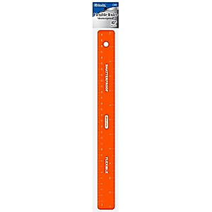 BAZIC 12-Inch (30cm) Shatterproof Flexible Ruler, Case of 24
