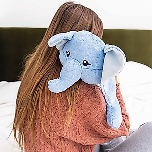 HUGIMALS Emory The Elephant 4.5 lb Heavy Cute Weighted Comfort Plush Large Unscented Self Care Stuffed Animal for All Ages - Kids, Teens and Adults